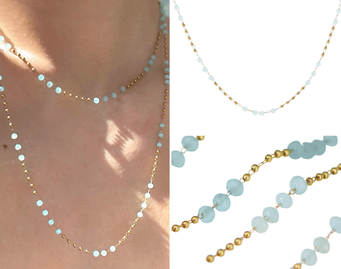 Baby Blue Satellite Chain Necklace – paleodic